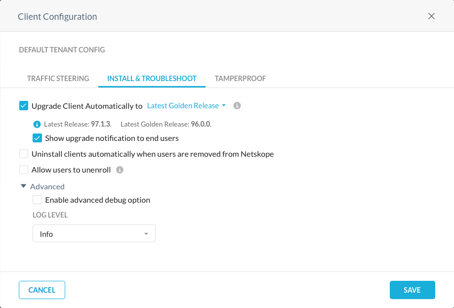 Configure Netskope Client Settings - Netskope Knowledge Portal