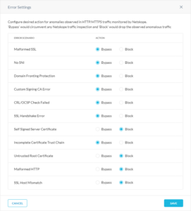 Managing Error Settings - Netskope Knowledge Portal