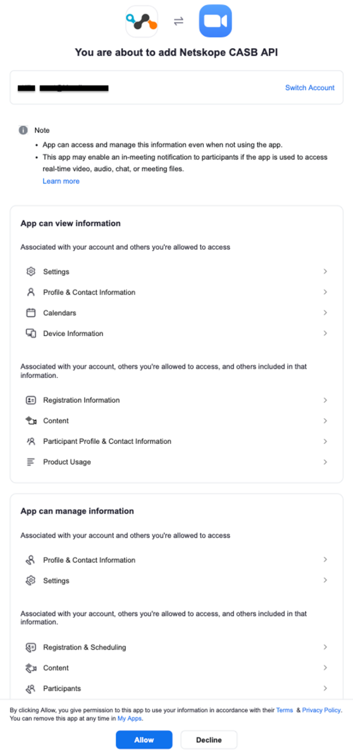 Configure Zoom for the Next Generation API Data Protection - Netskope ...