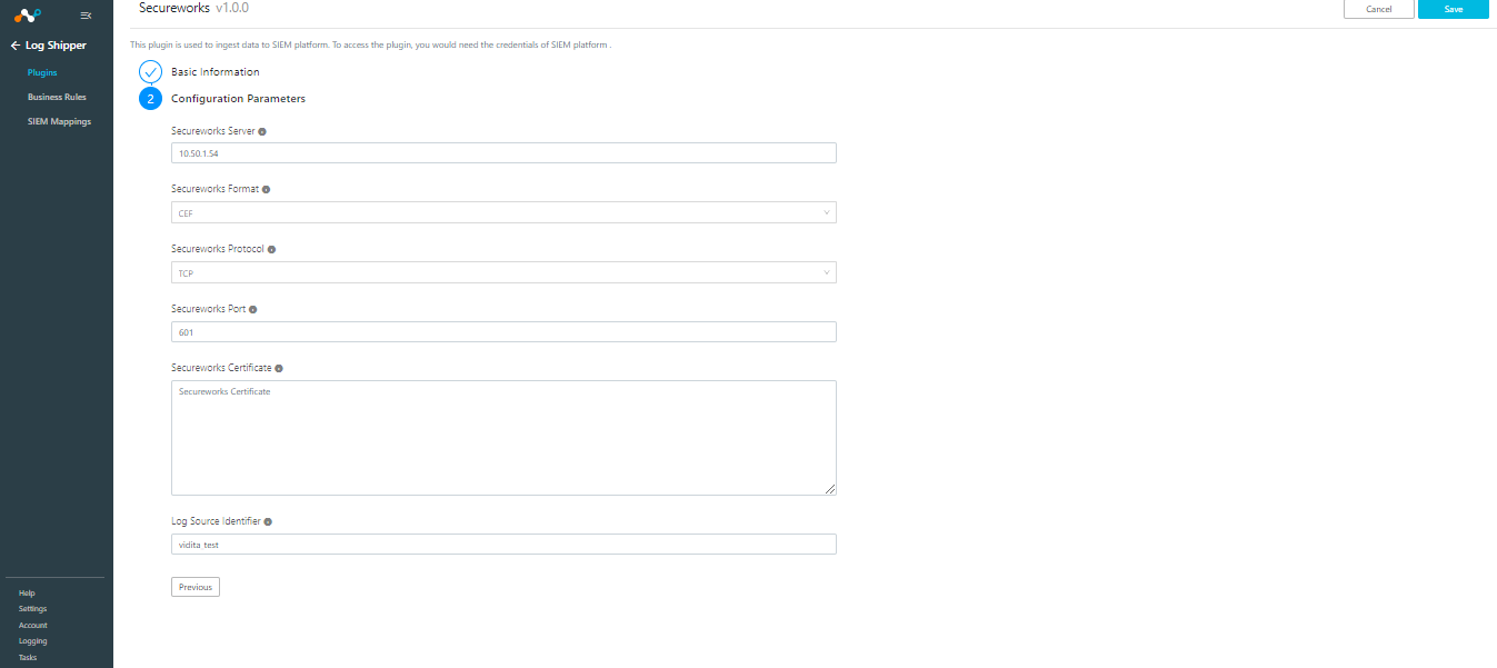 Secureworks Plugin for Log Shipper - Netskope Knowledge Portal