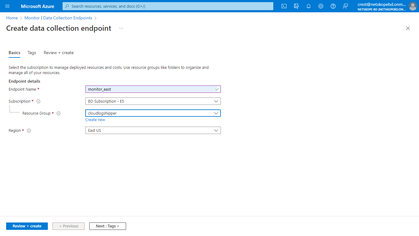 Microsoft Azure Monitor Plugin for Log Shipper - Netskope Knowledge Portal