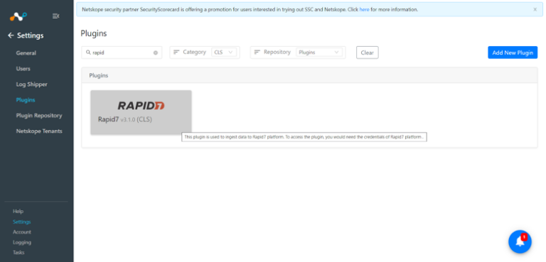 Rapid7 Plugin for Log Shipper - Netskope Knowledge Portal