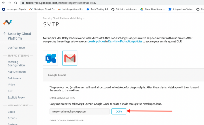 Mimecast and Netskope DLP Configuration - Netskope Knowledge Portal