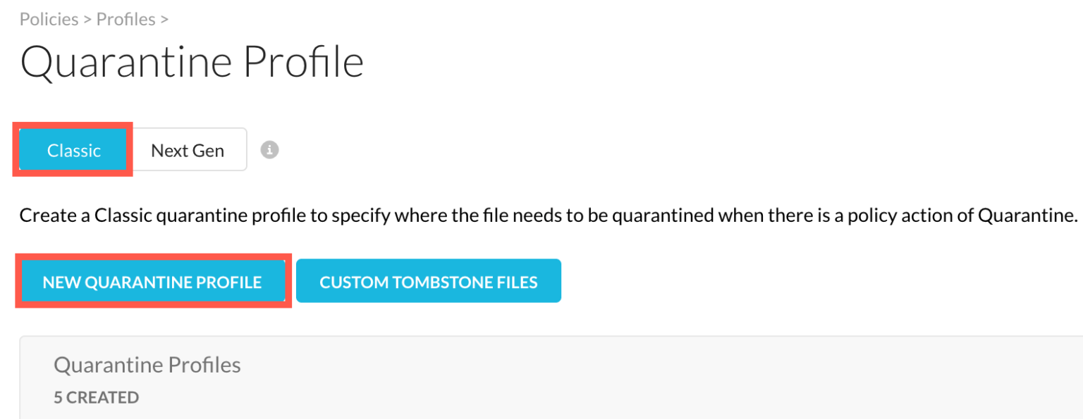 Quarantine Profile - Netskope Knowledge Portal