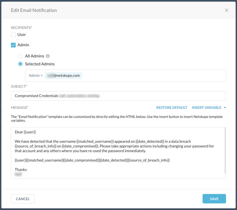 Compromised Credentials - Netskope Knowledge Portal