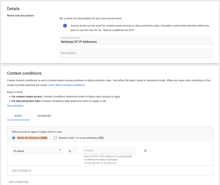 Create Context-Aware Access Policies - Netskope Knowledge Portal