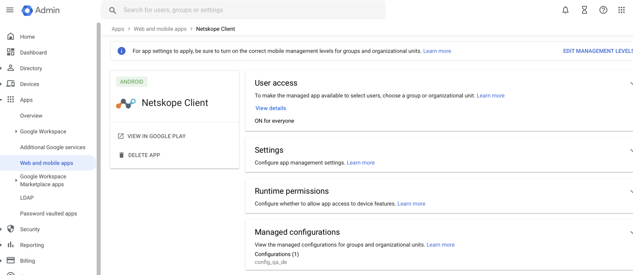 Google Workspace - Netskope Knowledge Portal