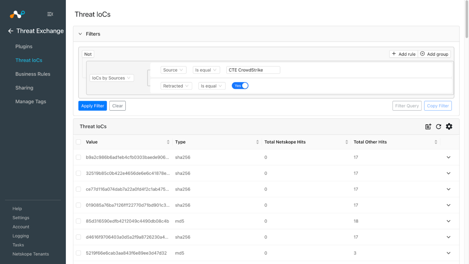 CrowdStrike Plugin for Threat Exchange - Netskope Knowledge Portal