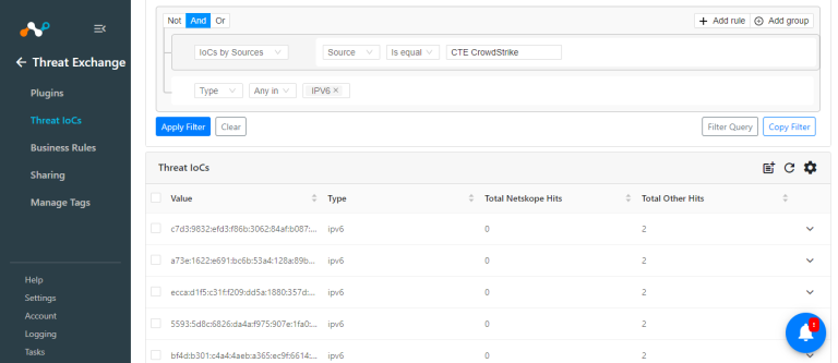 CrowdStrike Plugin for Threat Exchange - Netskope Knowledge Portal