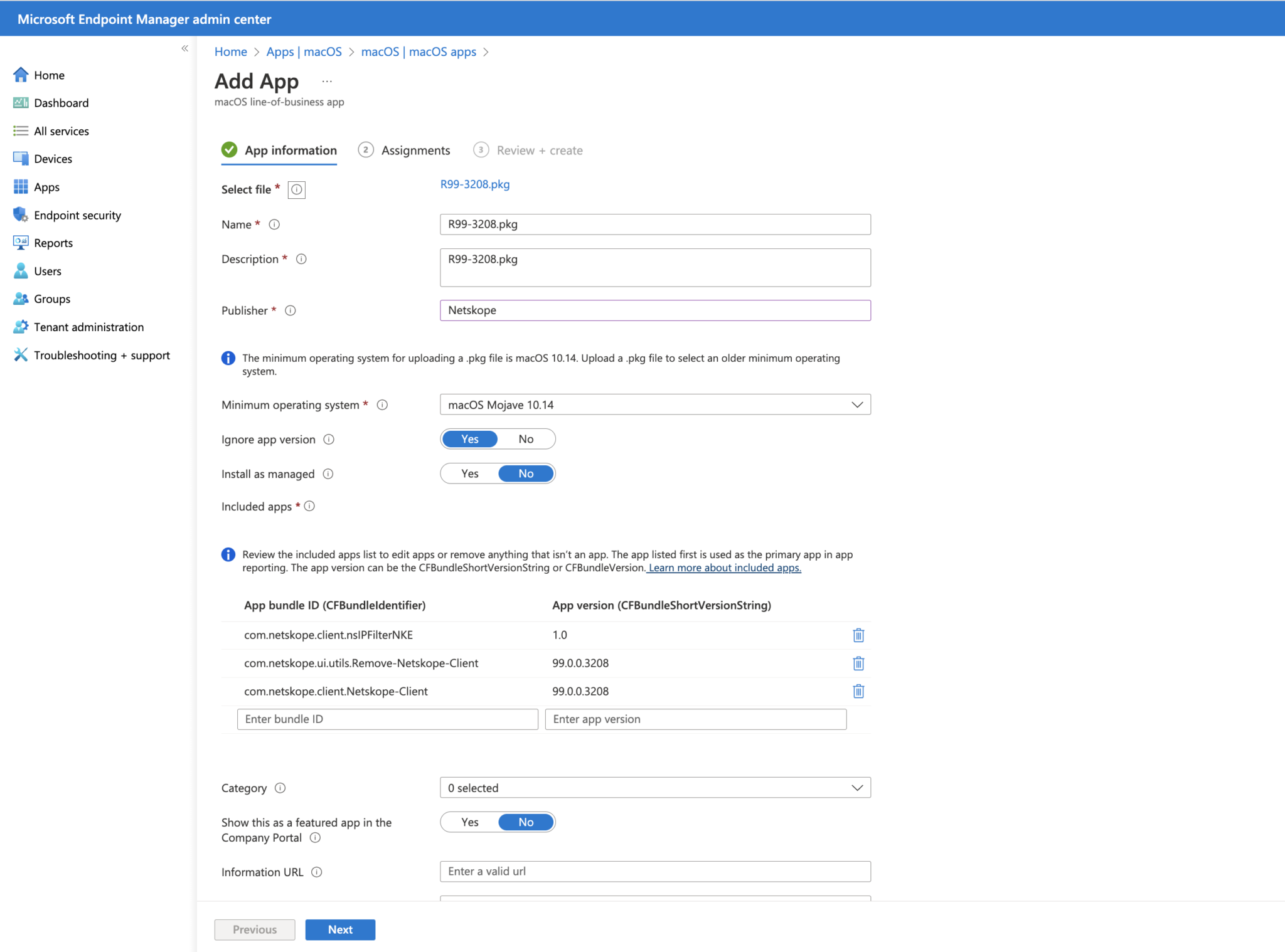 Deploy Client on macOS Using Intune - Netskope Knowledge Portal
