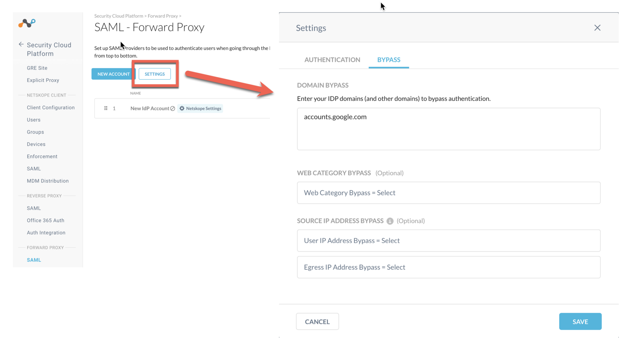 Bypass SAML Forward Proxy Authentication Methods - Netskope Knowledge ... Bypass SAML Forward Proxy Authentication Methods - Netskope Knowledge ...