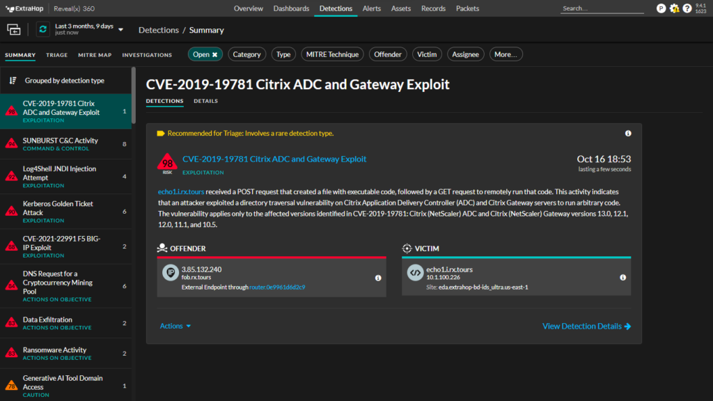 ExtraHop Reveal(x) 360 Plugin for Threat Exchange - Netskope Knowledge ...