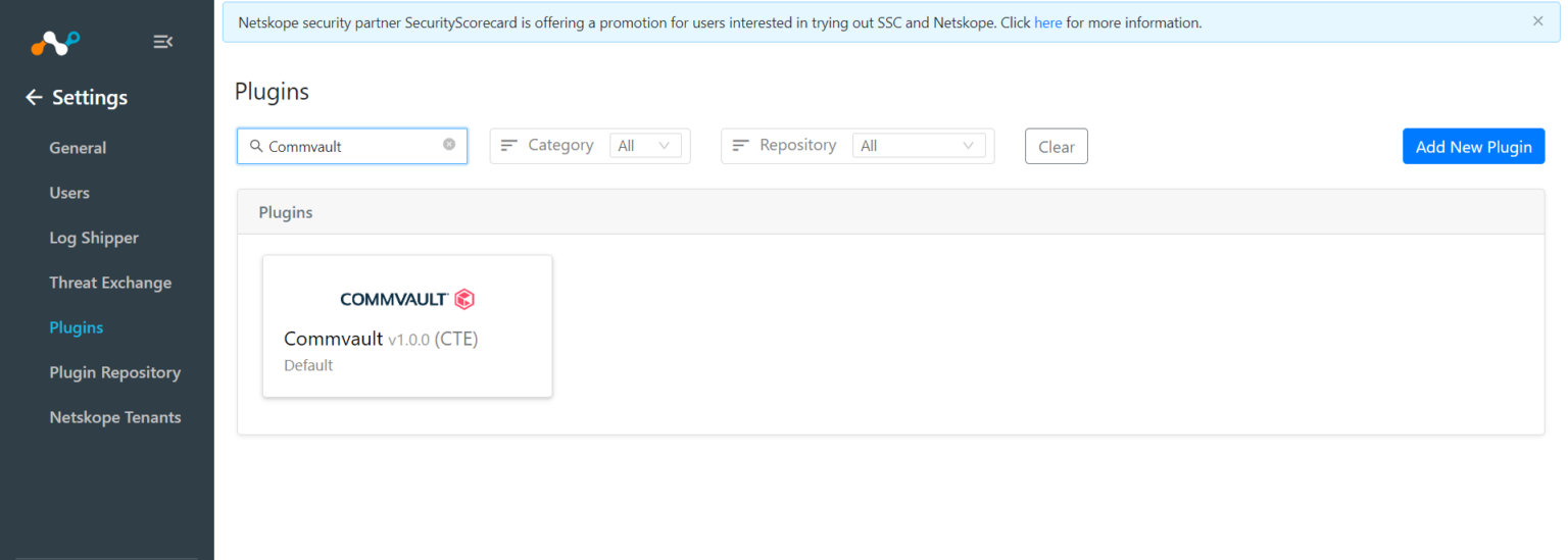 Commvault Plugin for Threat Exchange - Netskope Knowledge Portal