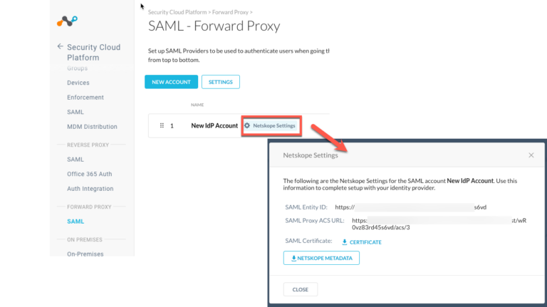 SAML Settings for Authentication - Netskope Knowledge Portal
