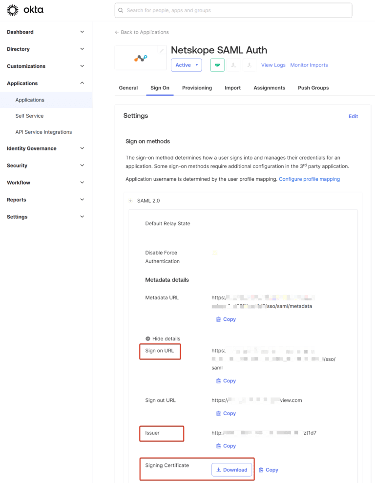 SAML Authentication with OKTA - Netskope Knowledge Portal