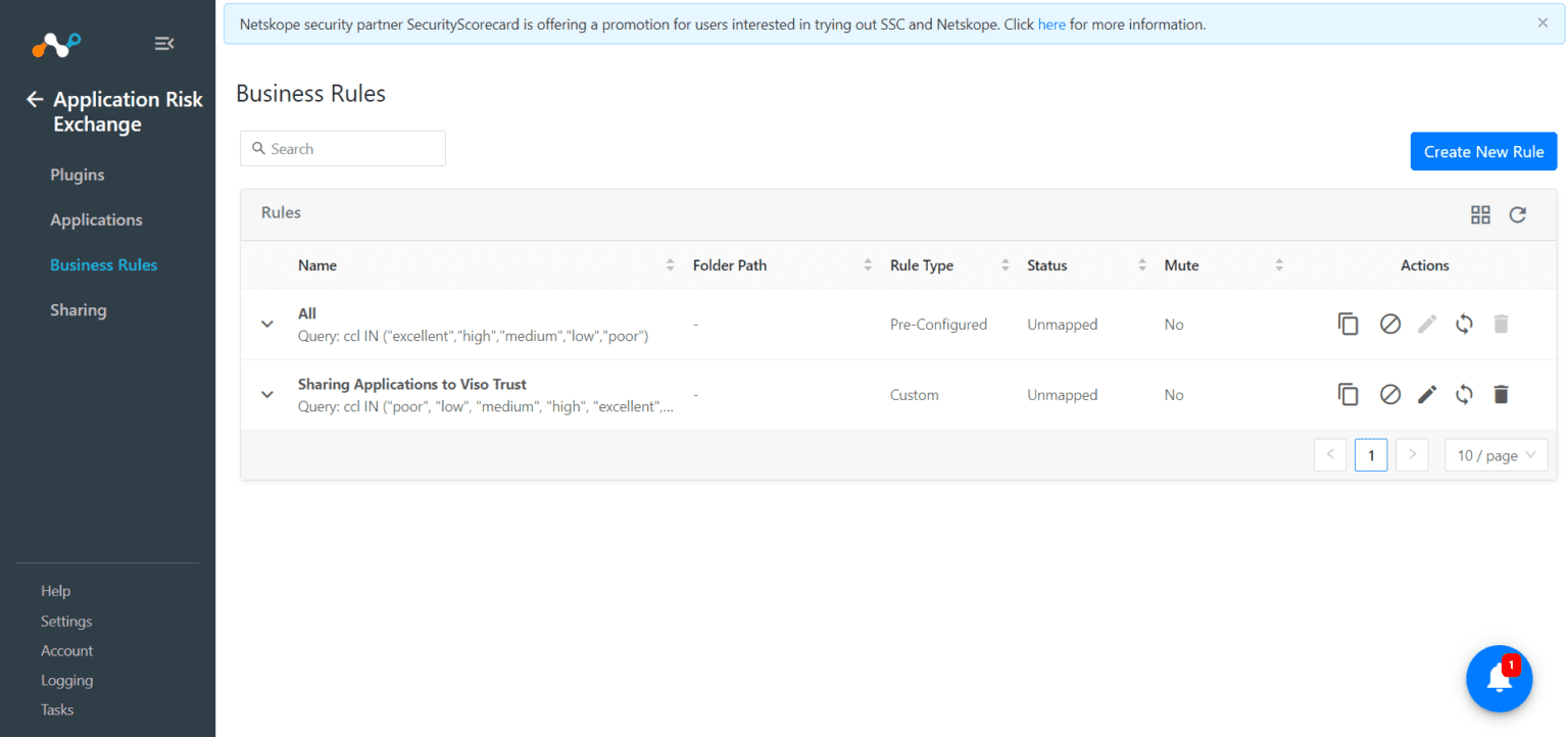 Viso Trust Plugin for Application Risk Exchange - Netskope Knowledge Portal
