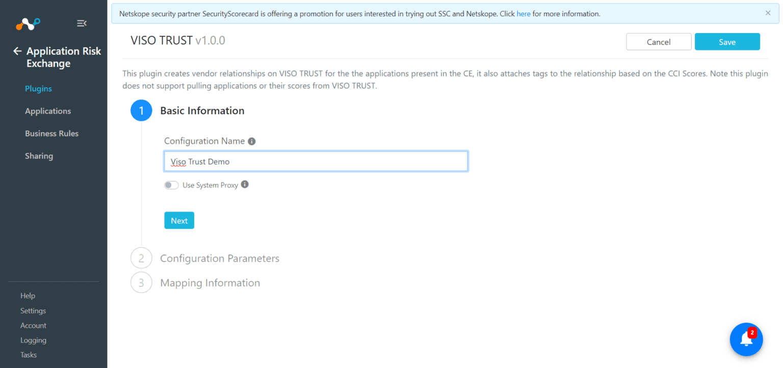 Viso Trust Plugin for Application Risk Exchange - Netskope Knowledge Portal