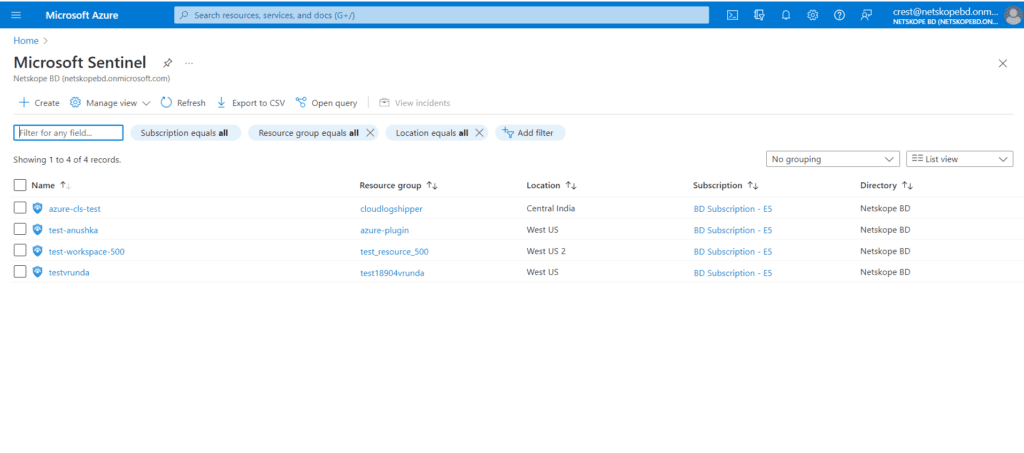Microsoft Azure Sentinel Plugin for Log Shipper - Netskope Knowledge Portal