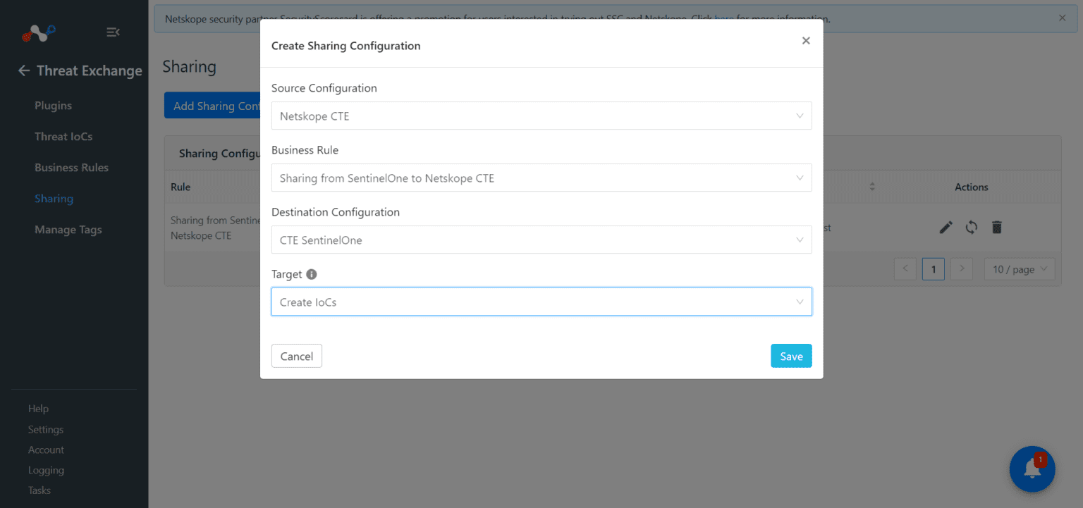 SentinelOne Plugin for Threat Exchange - Netskope Knowledge Portal