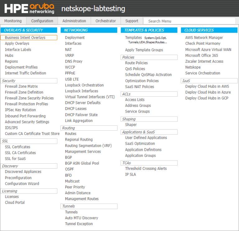 Netskope IPSec with Aruba EdgeConnect SD-WAN - Netskope Knowledge Portal