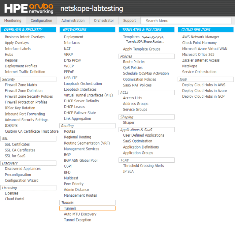 Netskope IPSec with Aruba EdgeConnect SD-WAN - Netskope Knowledge Portal