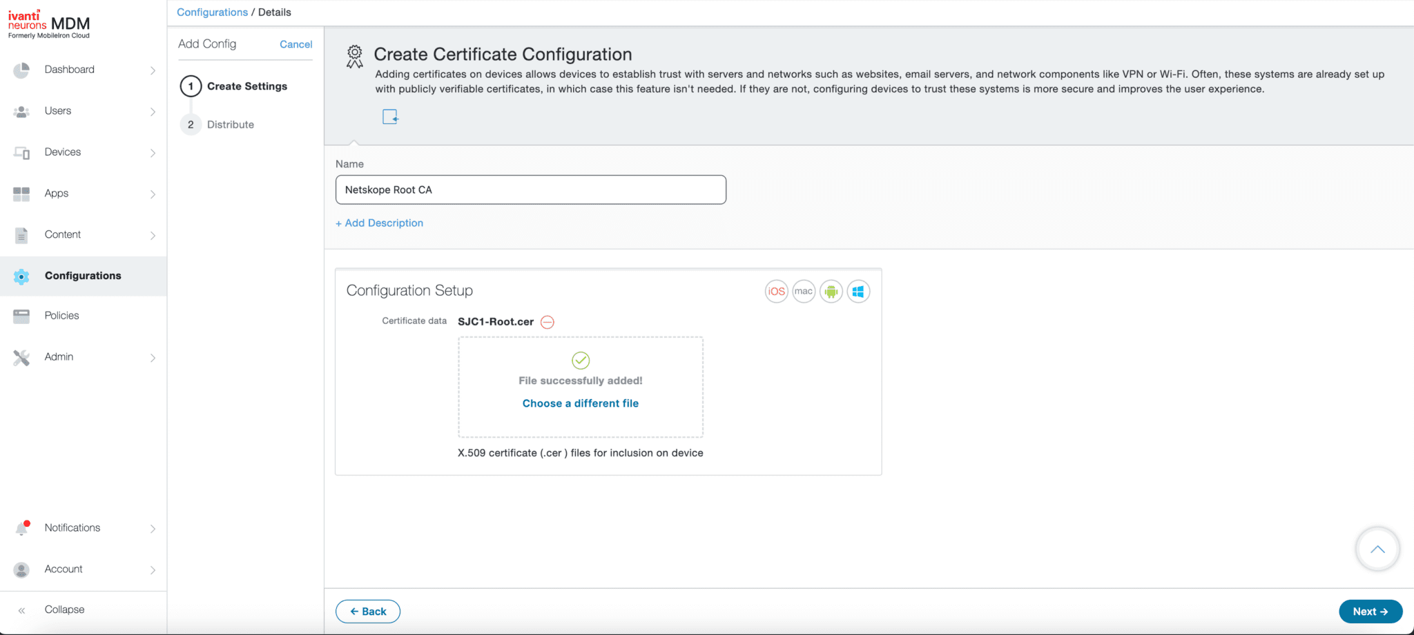 Deploy Client on Android Using Ivanti Neurons - Netskope Knowledge Portal