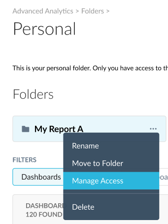 Sharing Advanced Analytics Personal Folders - Netskope Knowledge Portal