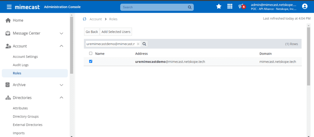Mimecast Plugin for User Risk Exchange - Netskope Knowledge Portal