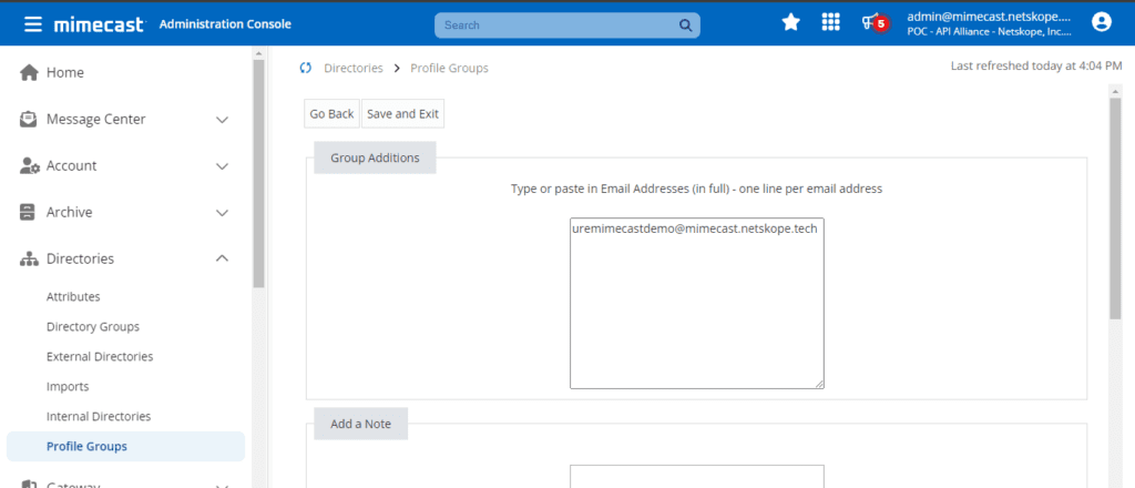 Mimecast Plugin for User Risk Exchange - Netskope Knowledge Portal