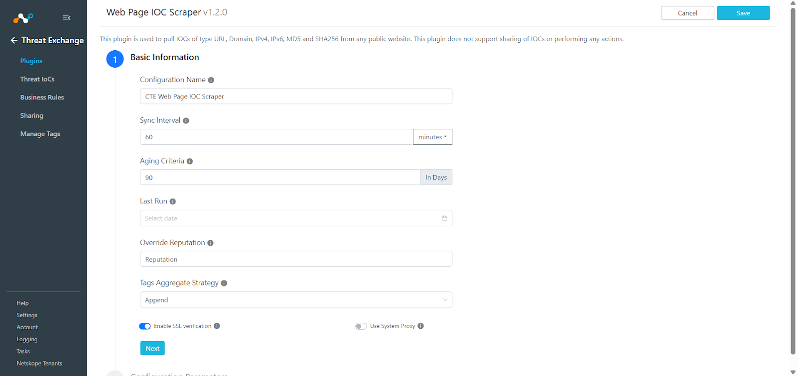 Web Page IoC Scraper Plugin for Threat Exchange - Netskope Knowledge Portal