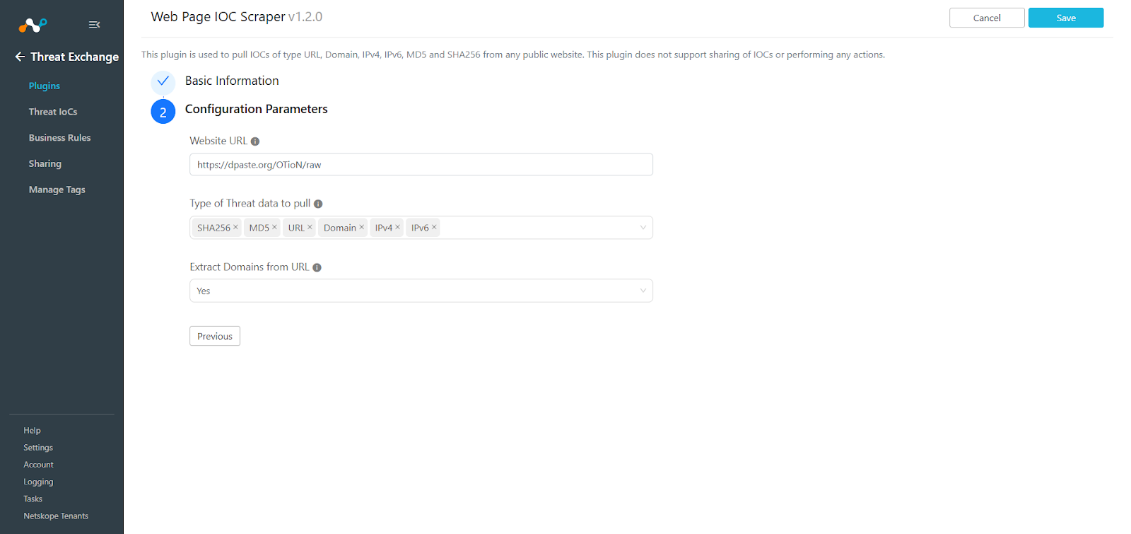Web Page IoC Scraper Plugin for Threat Exchange - Netskope Knowledge Portal