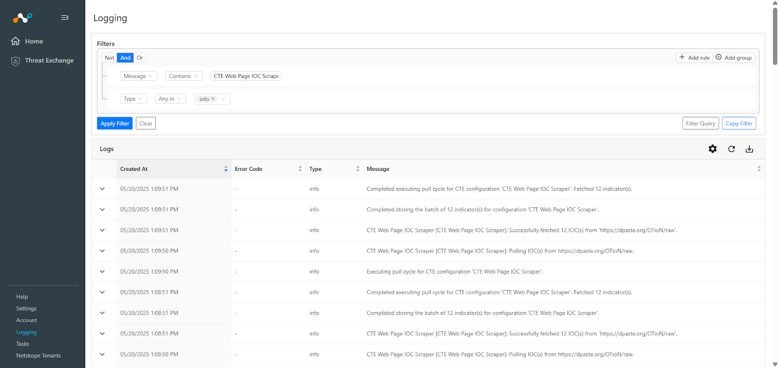 Web Page IoC Scraper Plugin for Threat Exchange - Netskope Knowledge Portal