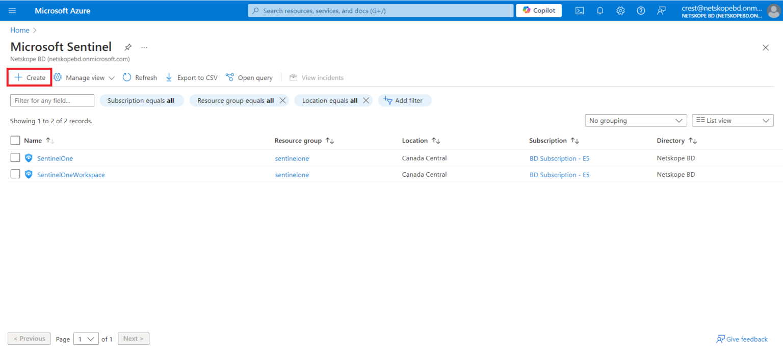Microsoft Sentinel Plugin for Log Shipper - Netskope Knowledge Portal