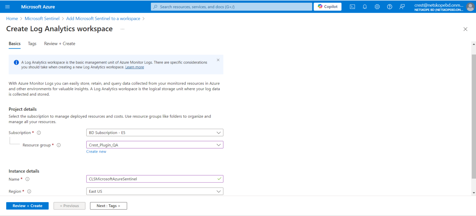 Microsoft Sentinel Plugin for Log Shipper - Netskope Knowledge Portal