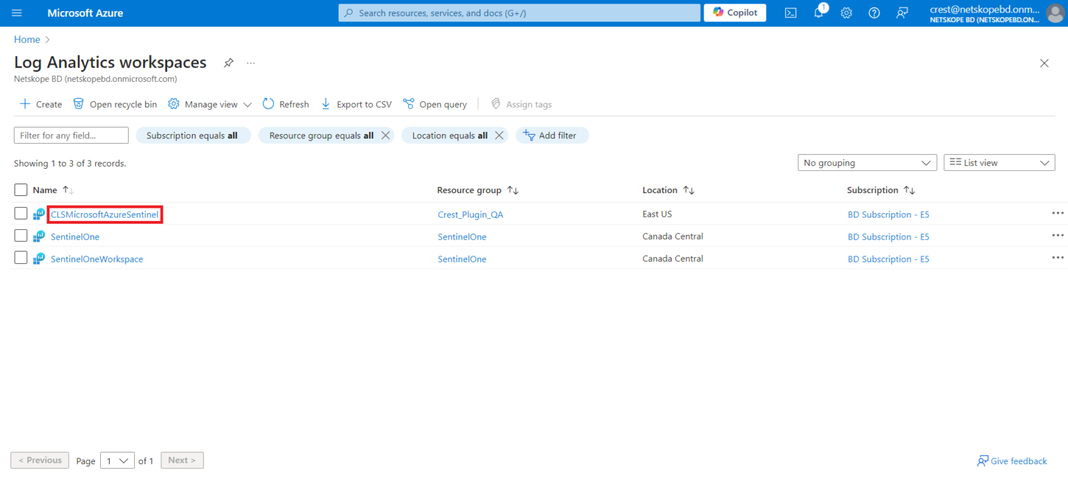 Microsoft Sentinel Plugin for Log Shipper - Netskope Knowledge Portal