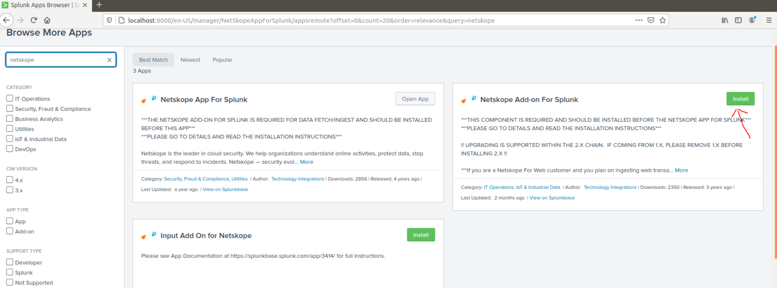 How to install the Netskope Add-on/app for Splunk - Netskope Knowledge Portal
