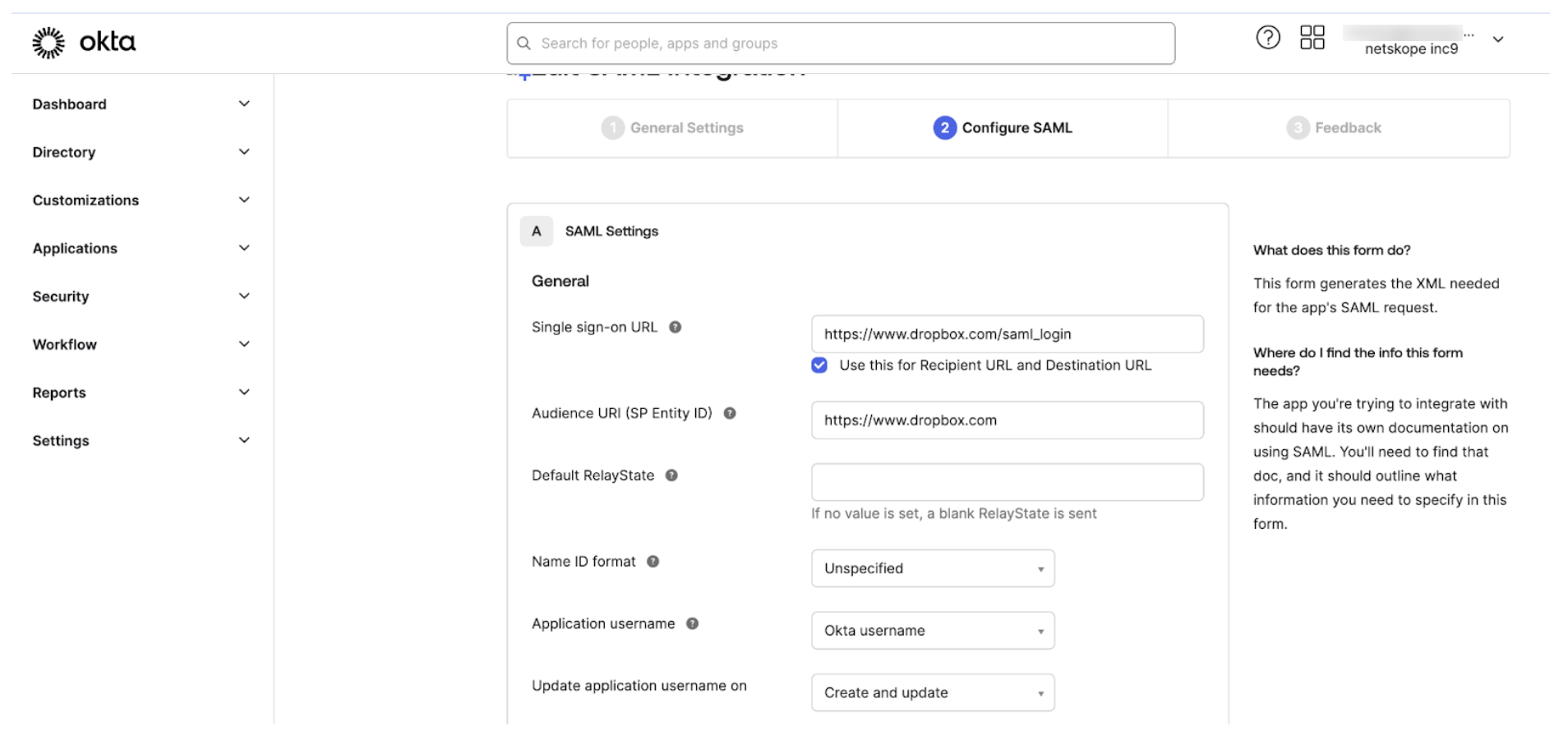 Reverse Proxy as a Service for Dropbox with Okta - Netskope Knowledge Portal