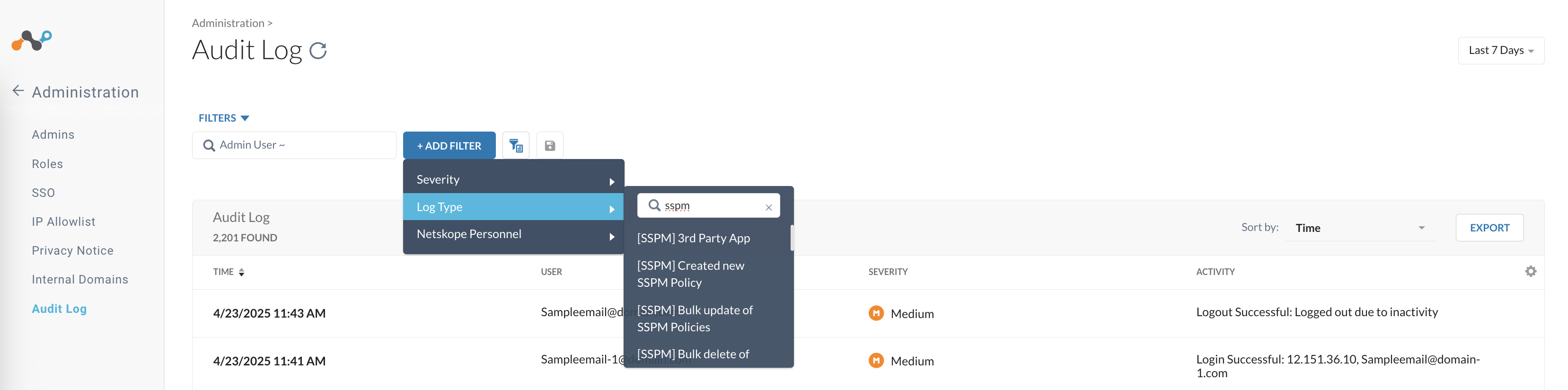 Understanding Supported Audit Log Events - Netskope Knowledge Portal
