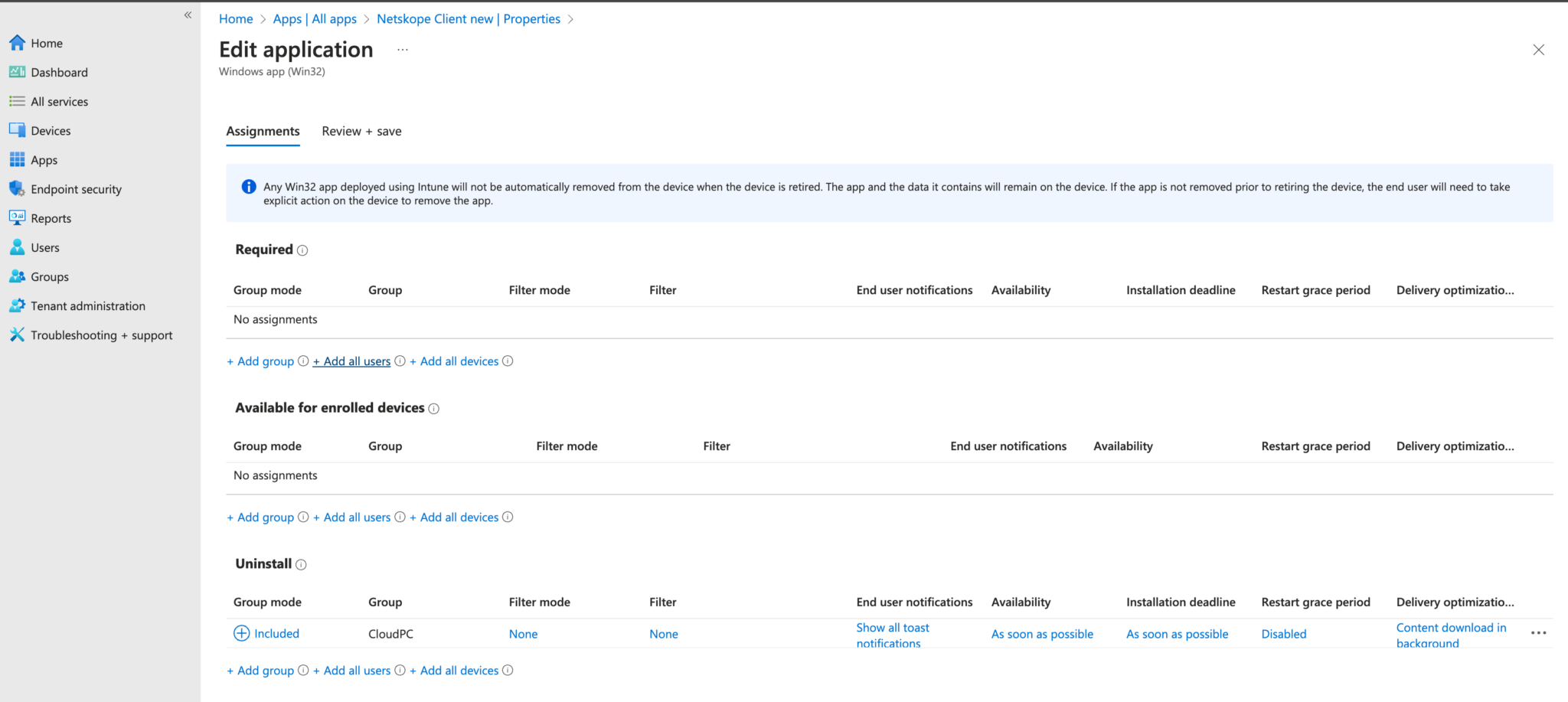 Deploy Client On Windows Using Intune with Win32 App - Netskope Knowledge Portal