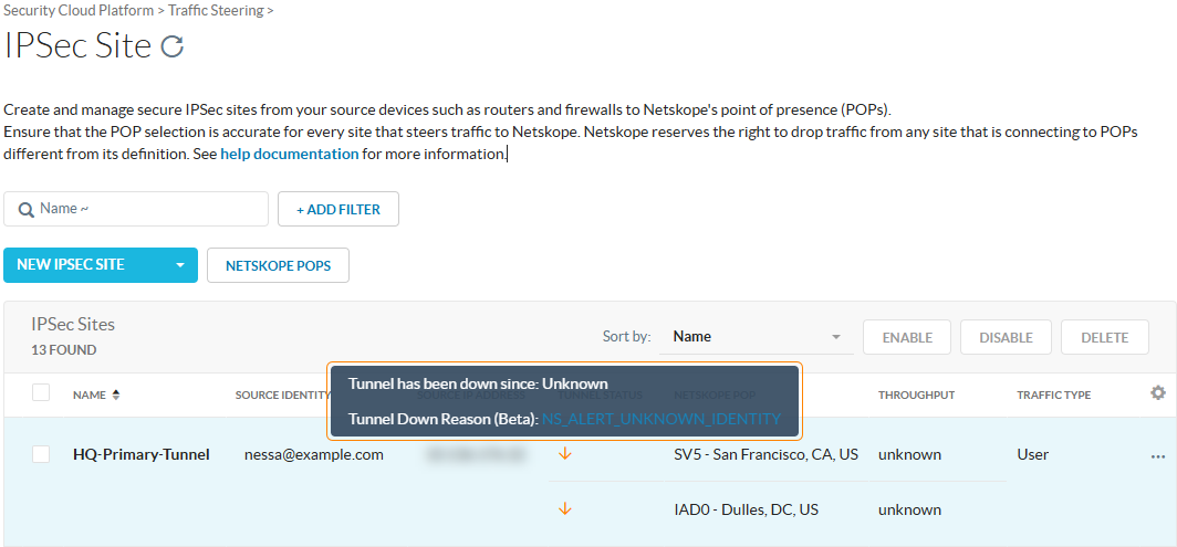 Troubleshooting IPSec - Netskope Knowledge Portal