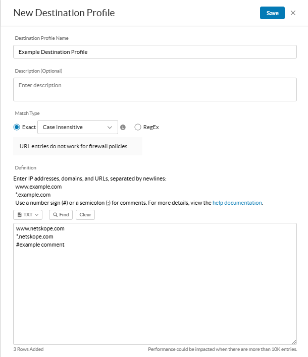Destination Profile - Netskope Knowledge Portal