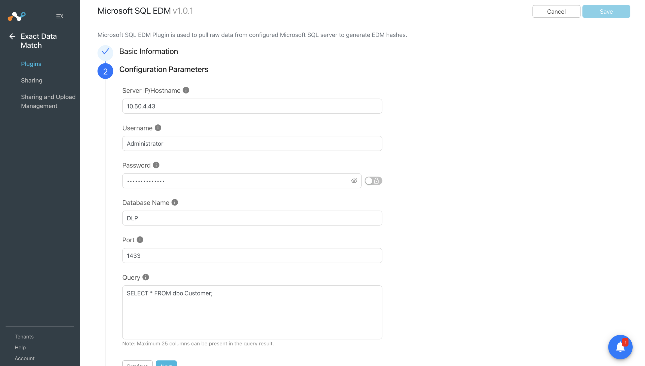 Microsoft SQL Plugin for Exact Data Match (Beta) - Netskope Knowledge ...